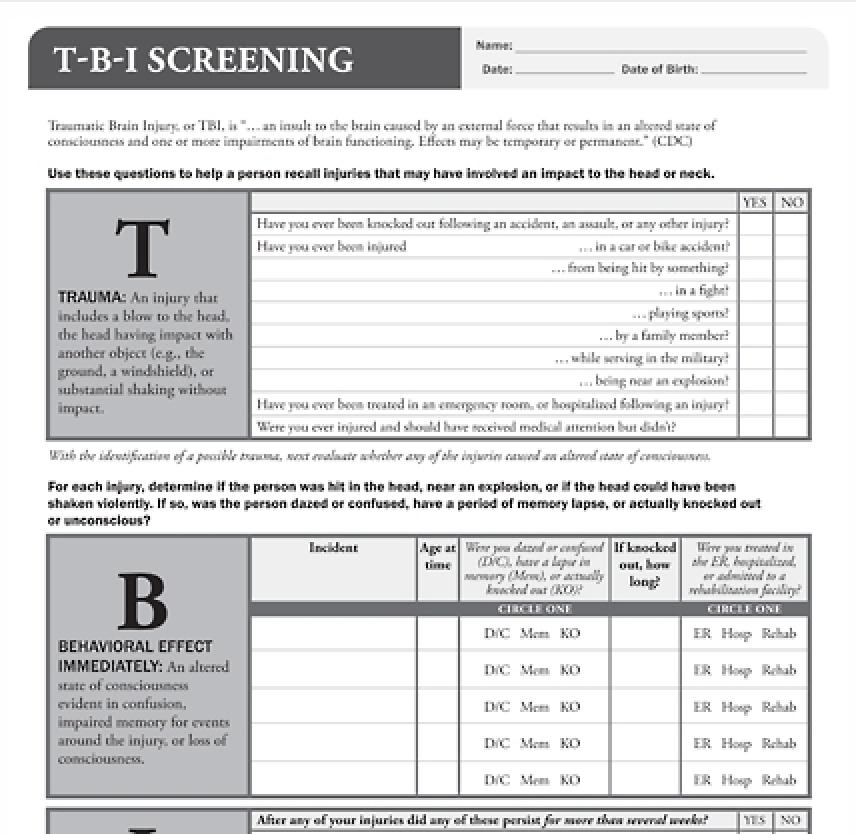 TBI Screening Tool | BrainLine